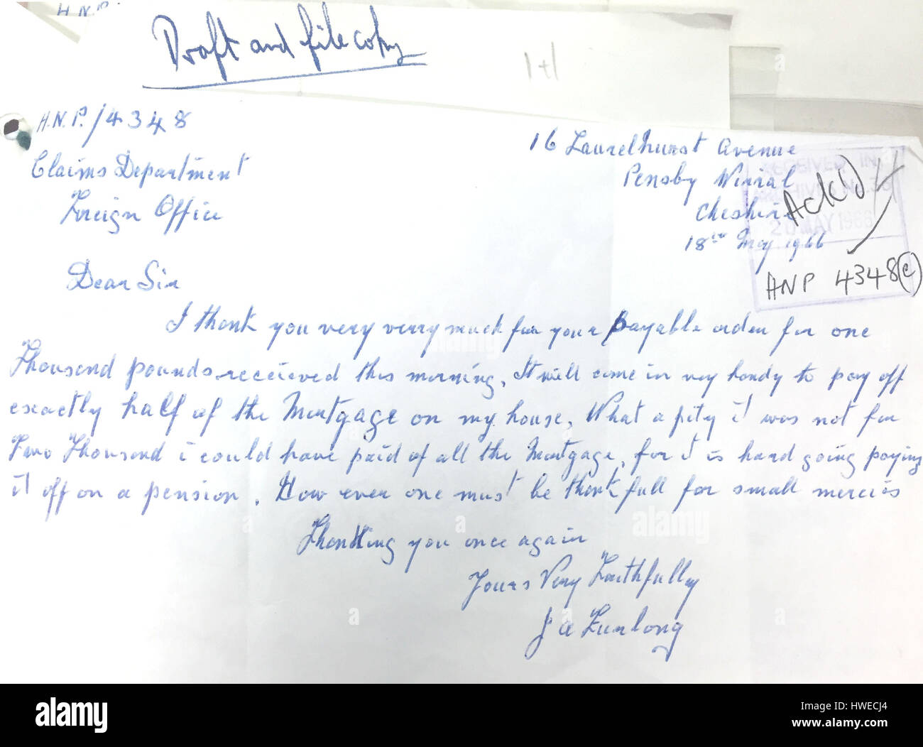 Excerpts of letters released by the National Archives at Kew including ...