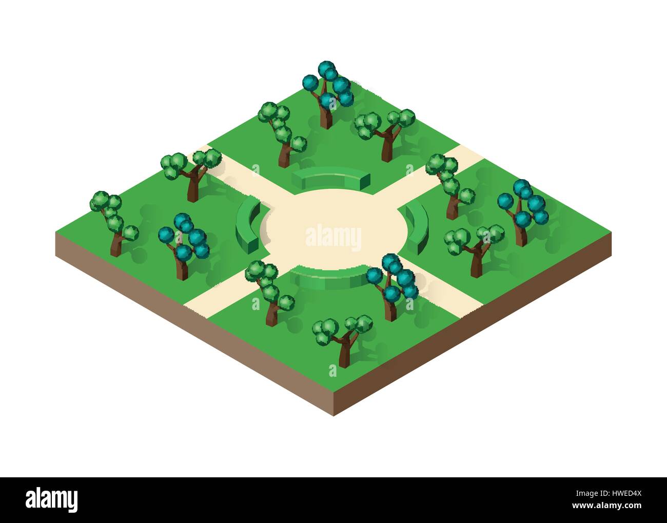 Isometric view projection summer landscape Stock Vector Image & Art - Alamy