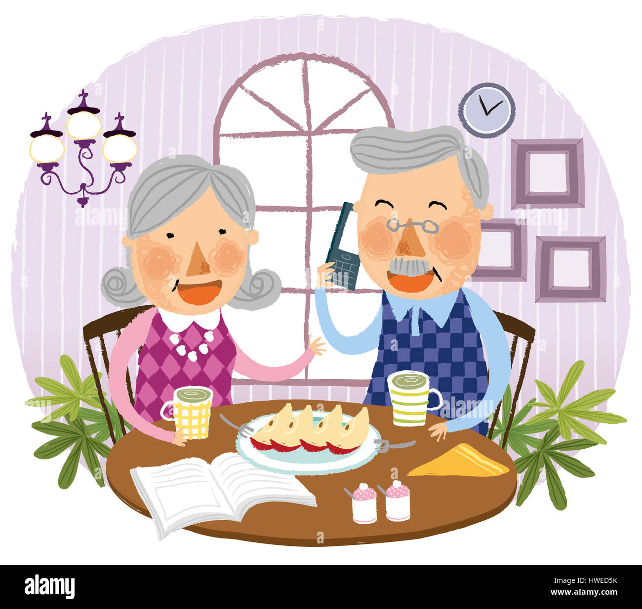 couple,elderly couple,drinking,tea,coffee,cup of tea,cup of coffee,book ...