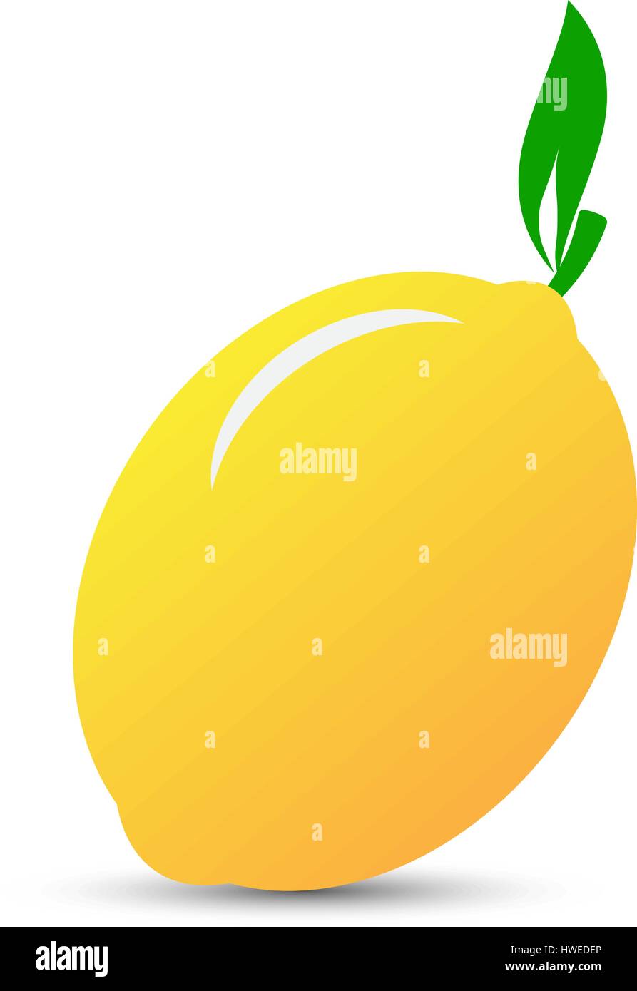 Yellow lemon vector icon illustration isolated on white background ...