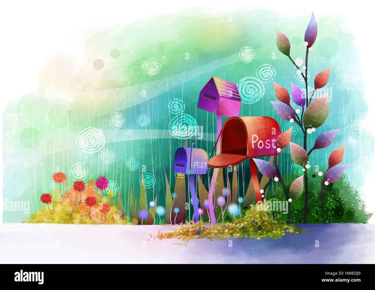 Landscape painting mailbox postbox hi-res stock photography and images ...