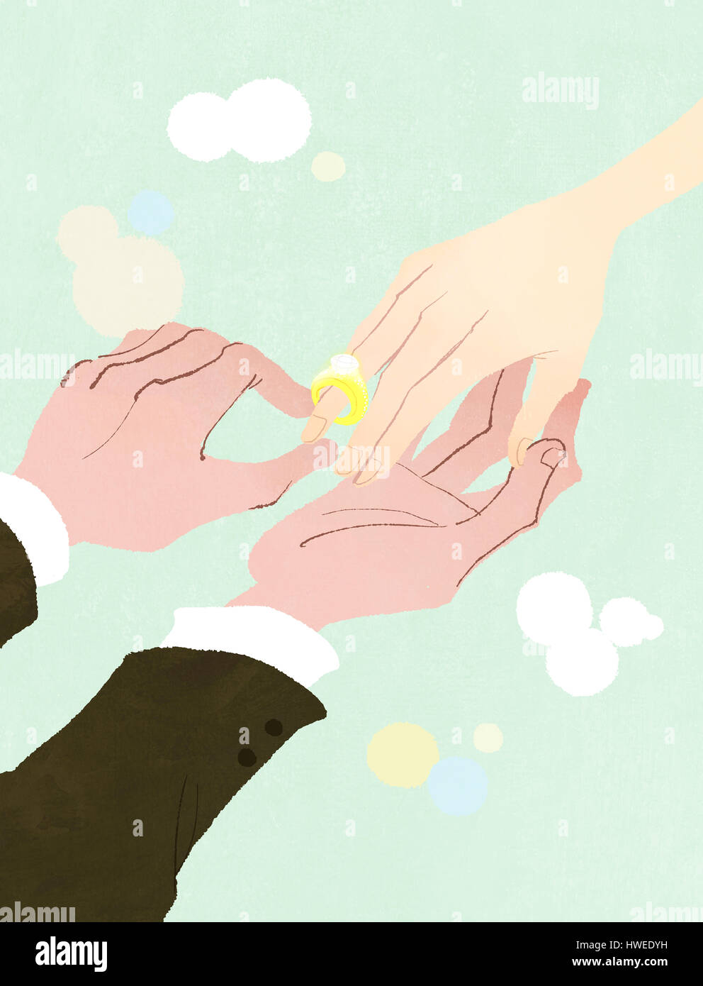 Young couple propose marriage illustration hi-res stock photography and ...