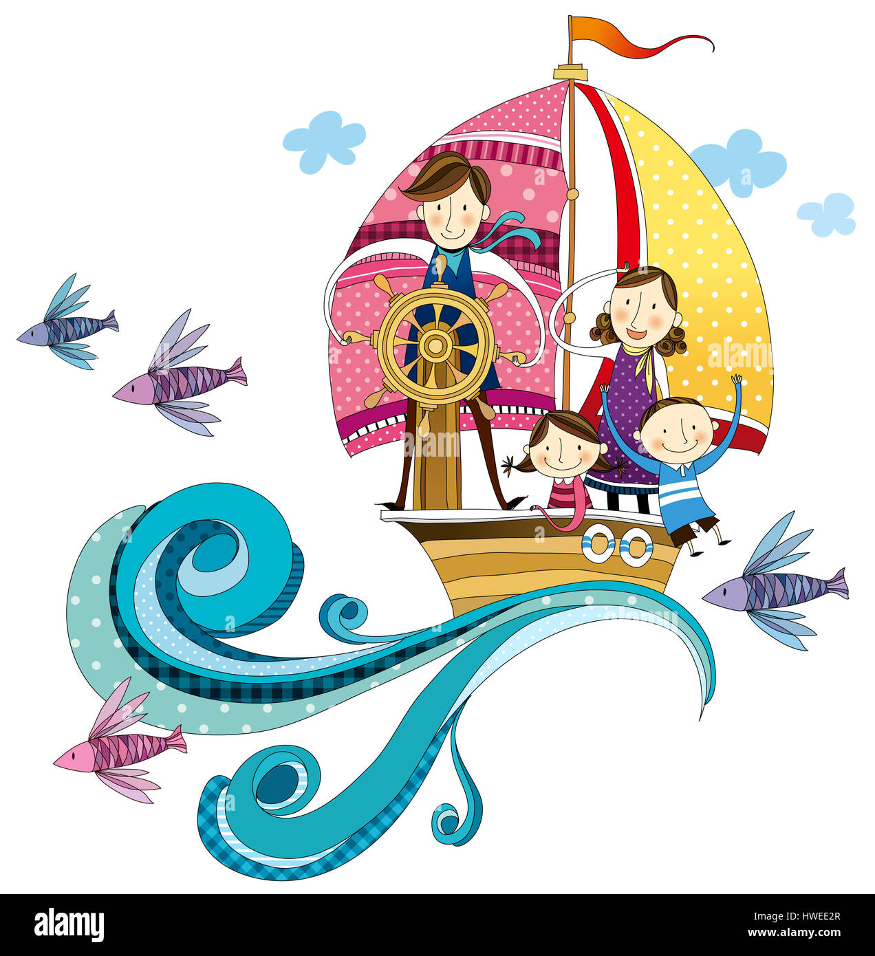 boat,boating,boy,drawing,family,father,illustration,sea sickness,travel ...