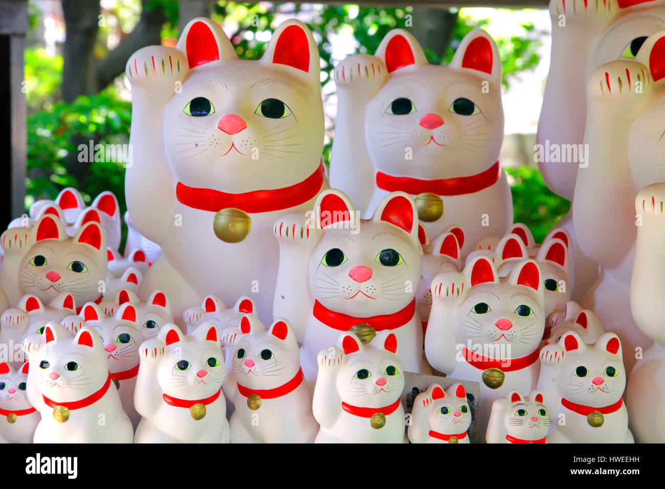 The Maneki Neko at Gotokuji Temple Tokyo Japan Stock Photo - Alamy