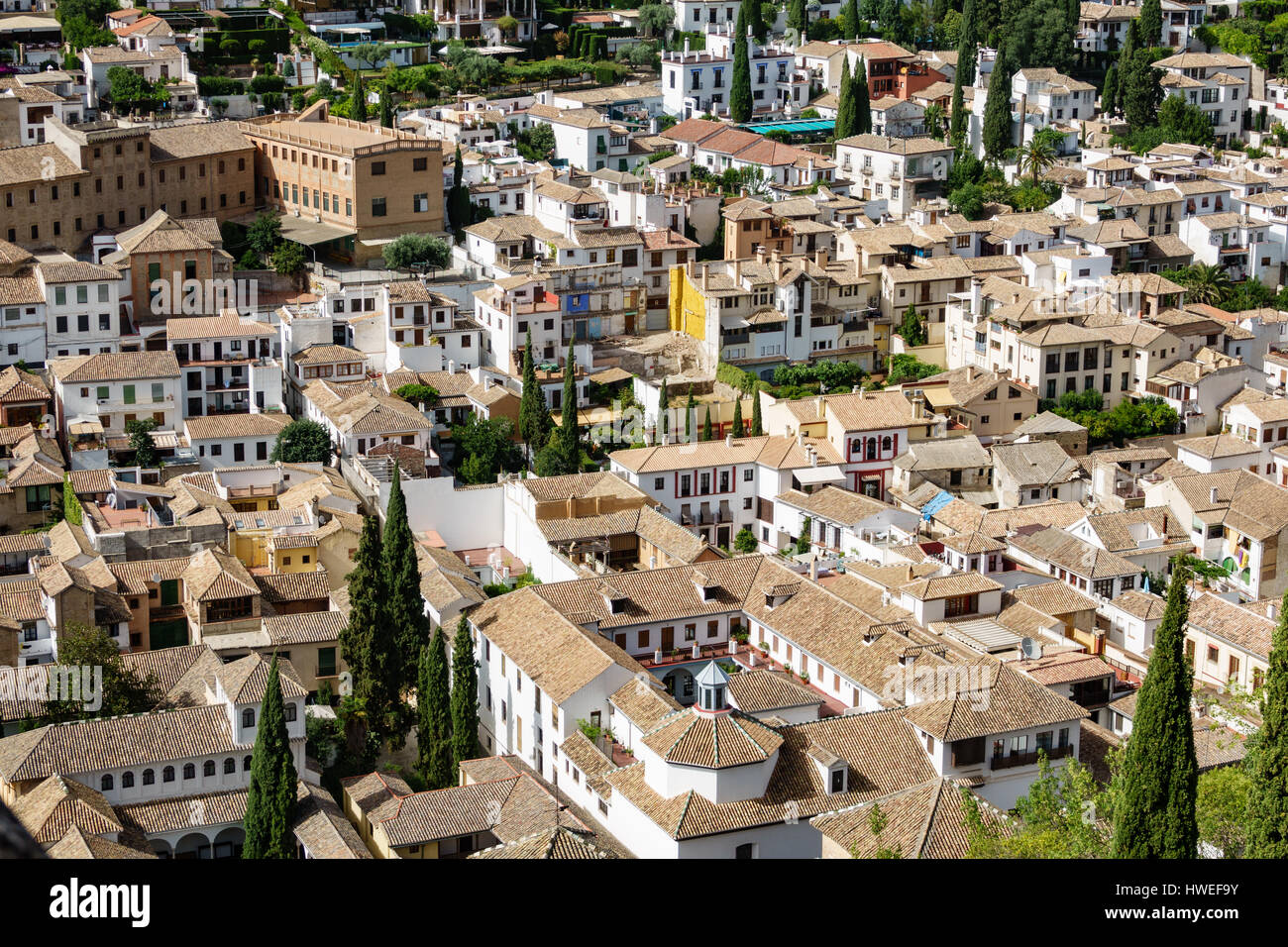 Top view of roofs in granada Stock Photo - Alamy