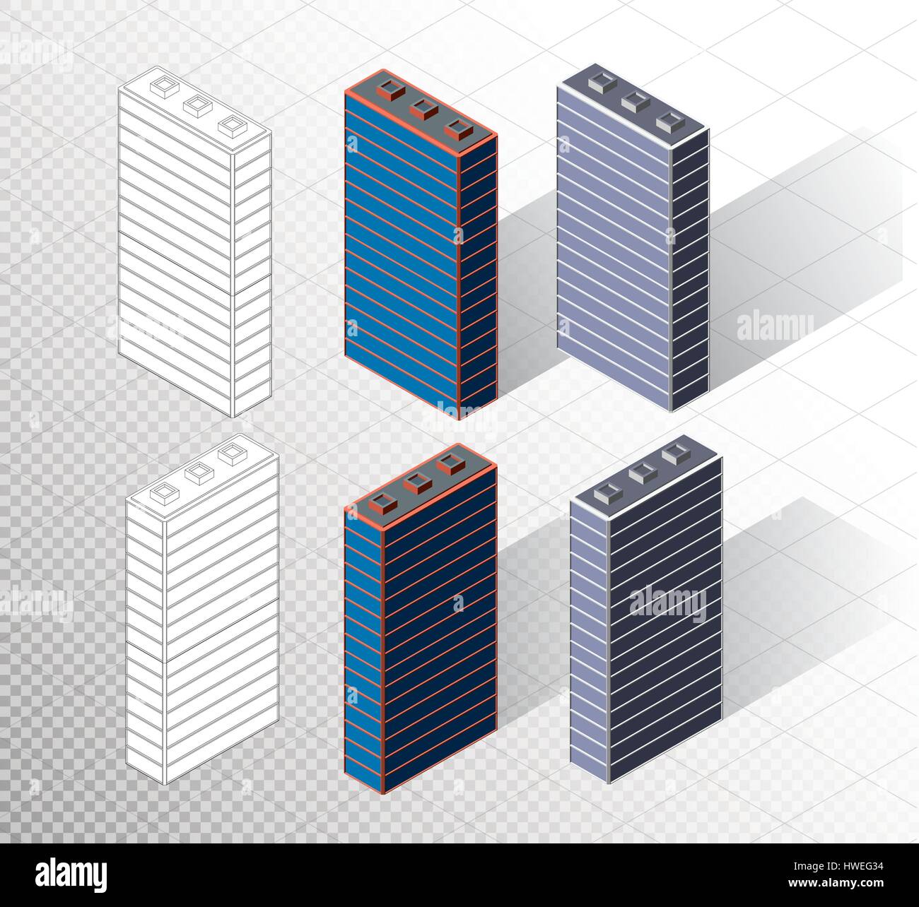 Vector isometric buildings set Stock Vector Image & Art - Alamy