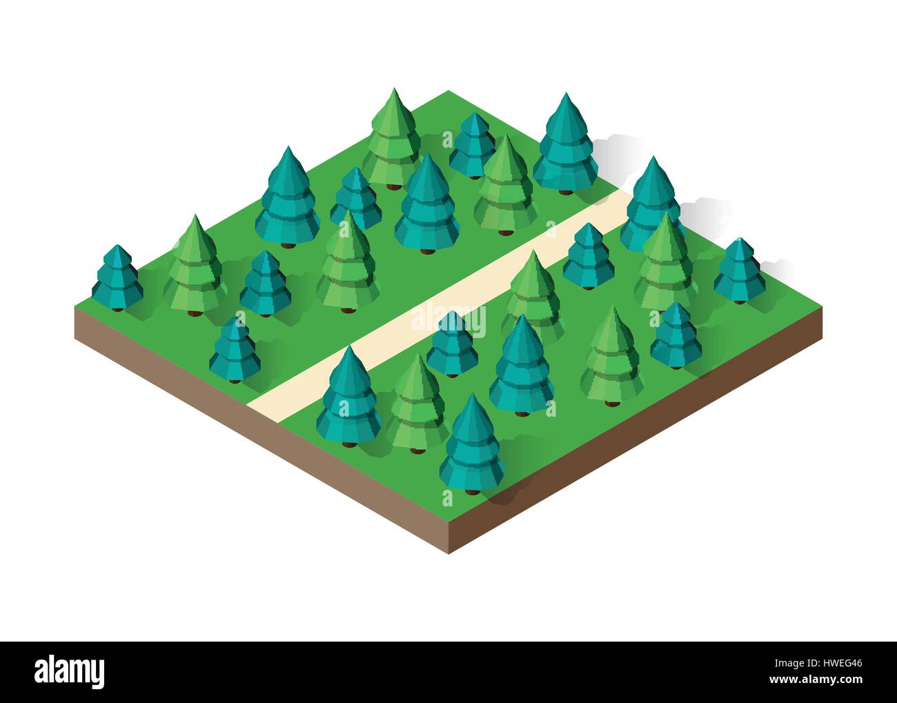 Isometric view projection summer landscape Stock Vector Image & Art - Alamy