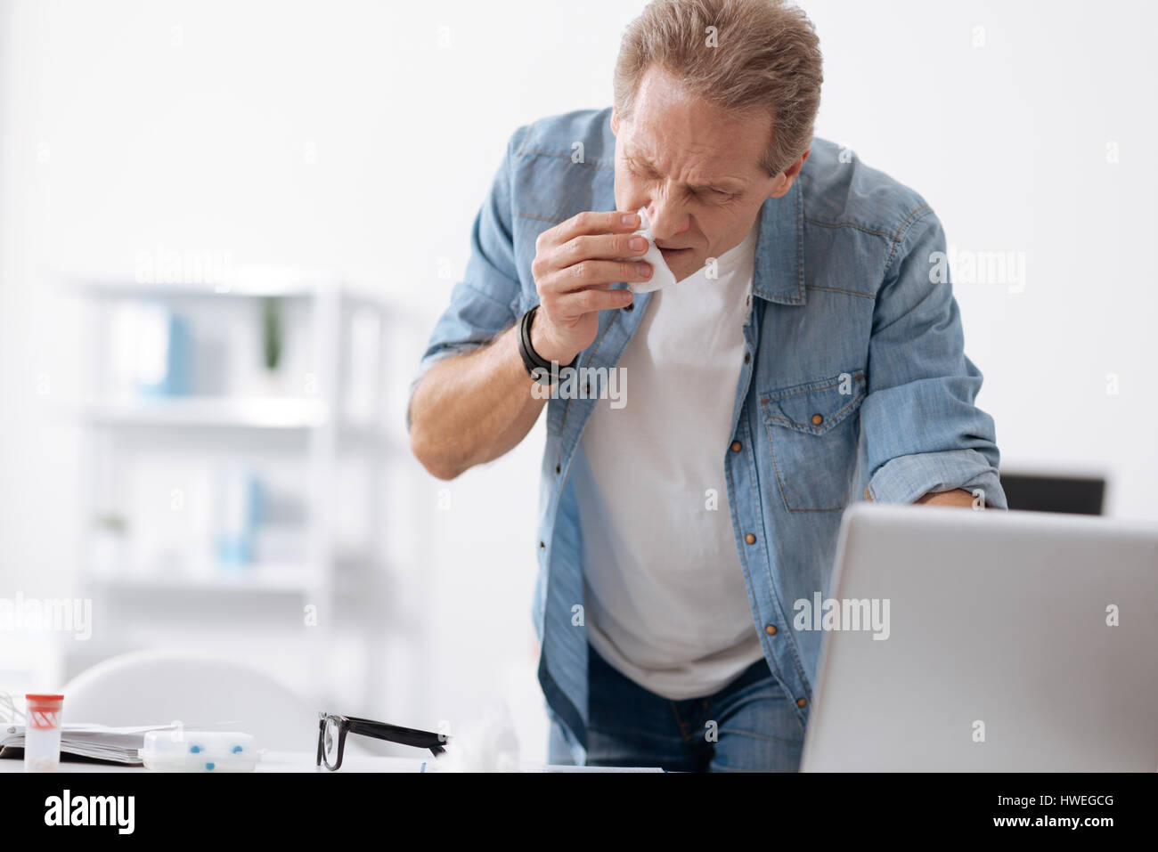 Attentive worker while being in office Stock Photo - Alamy