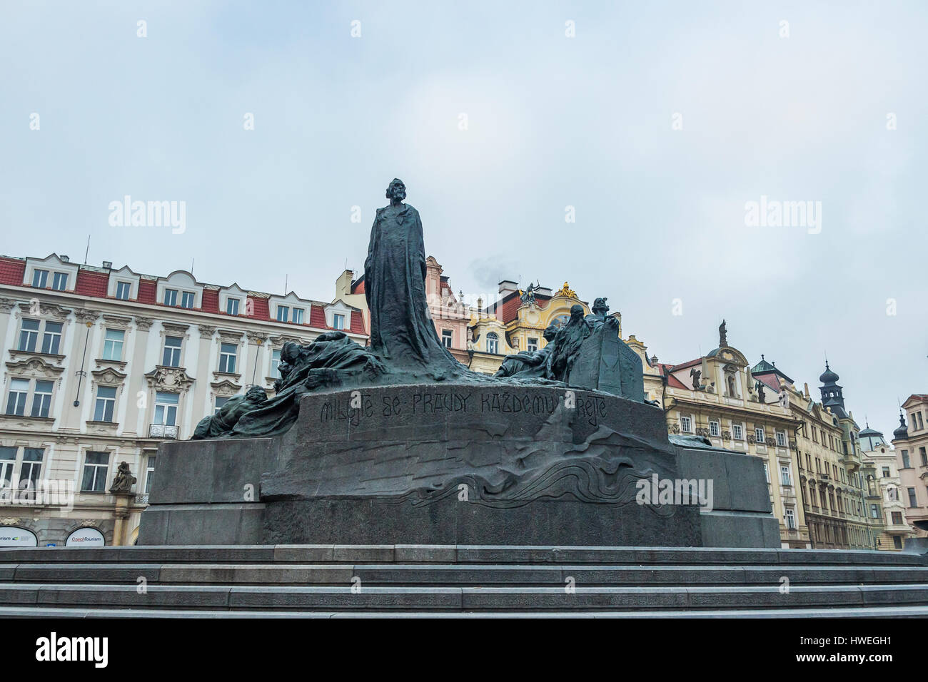 Jan Hus Memorial in Prague Old Town Square Stock Photo - Alamy