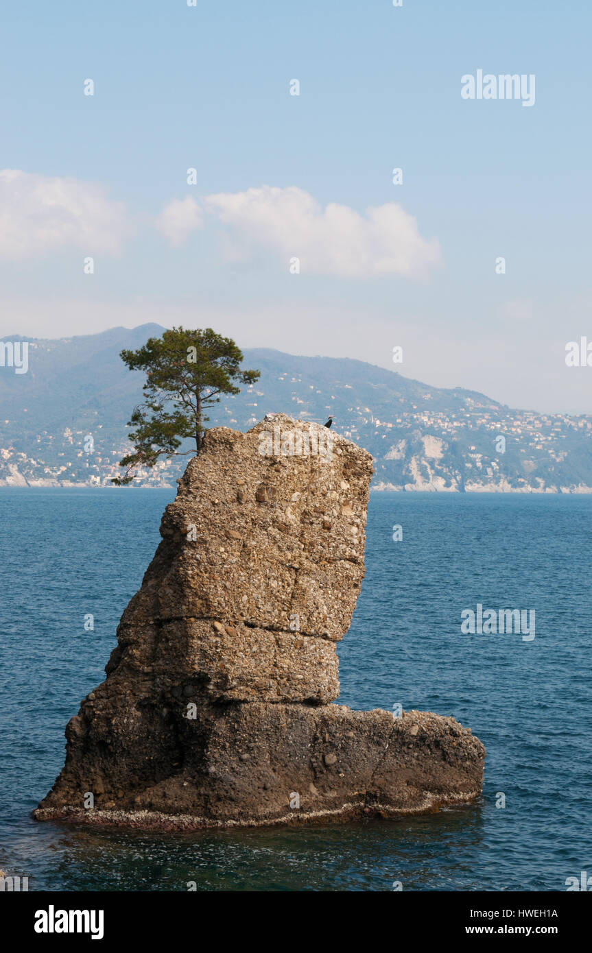 The Rock of Cadrega, the Rock of Chair, a famous rock with a maritime ...