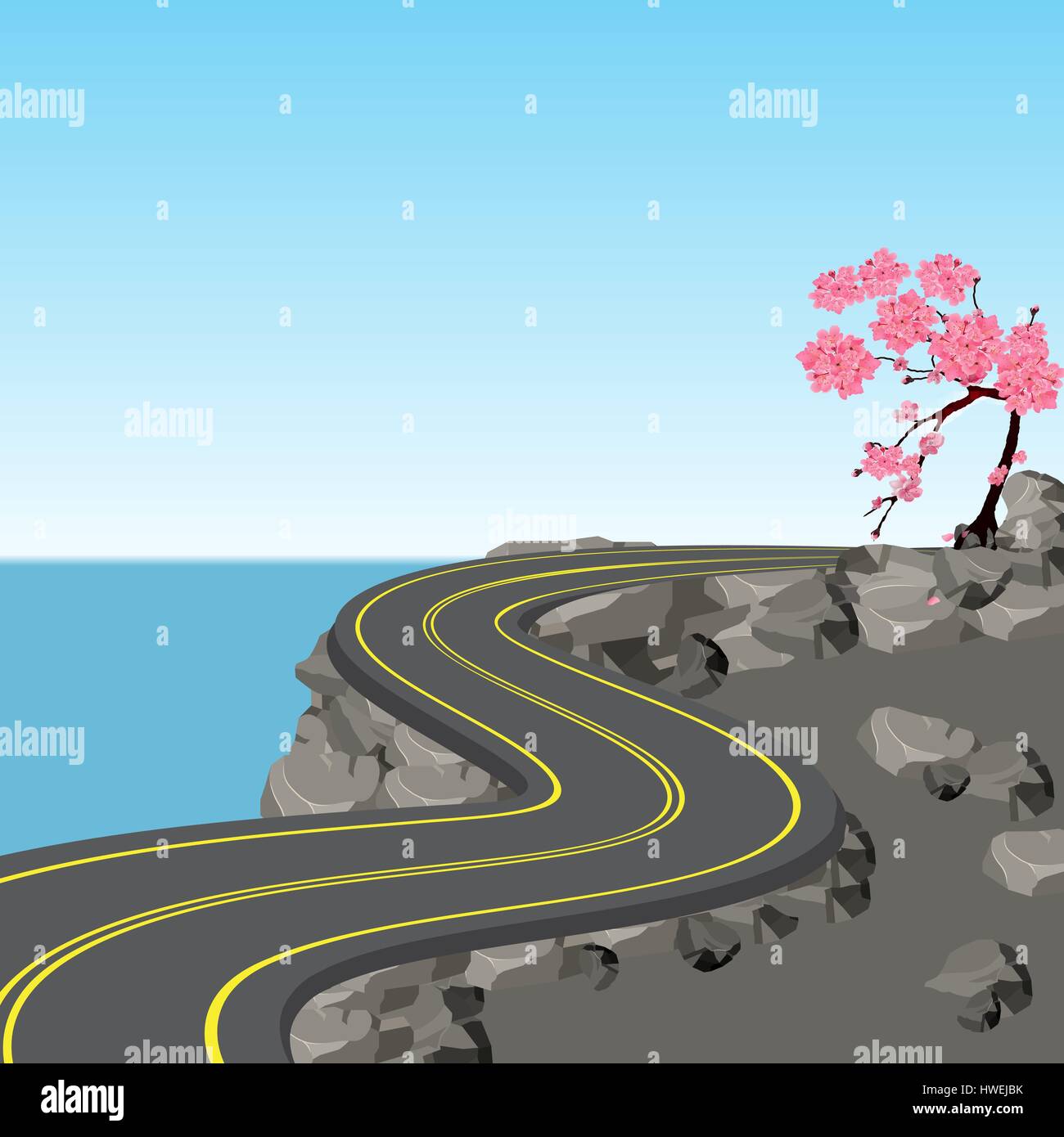 Road among rocks Stock Vector Images - Alamy