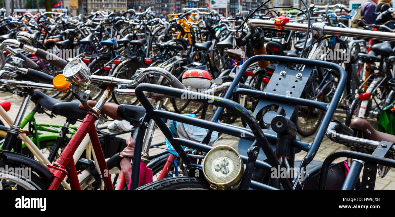 Hundreds of bikes parked in Amsterdam, The Netherlands Stock Photo - Alamy