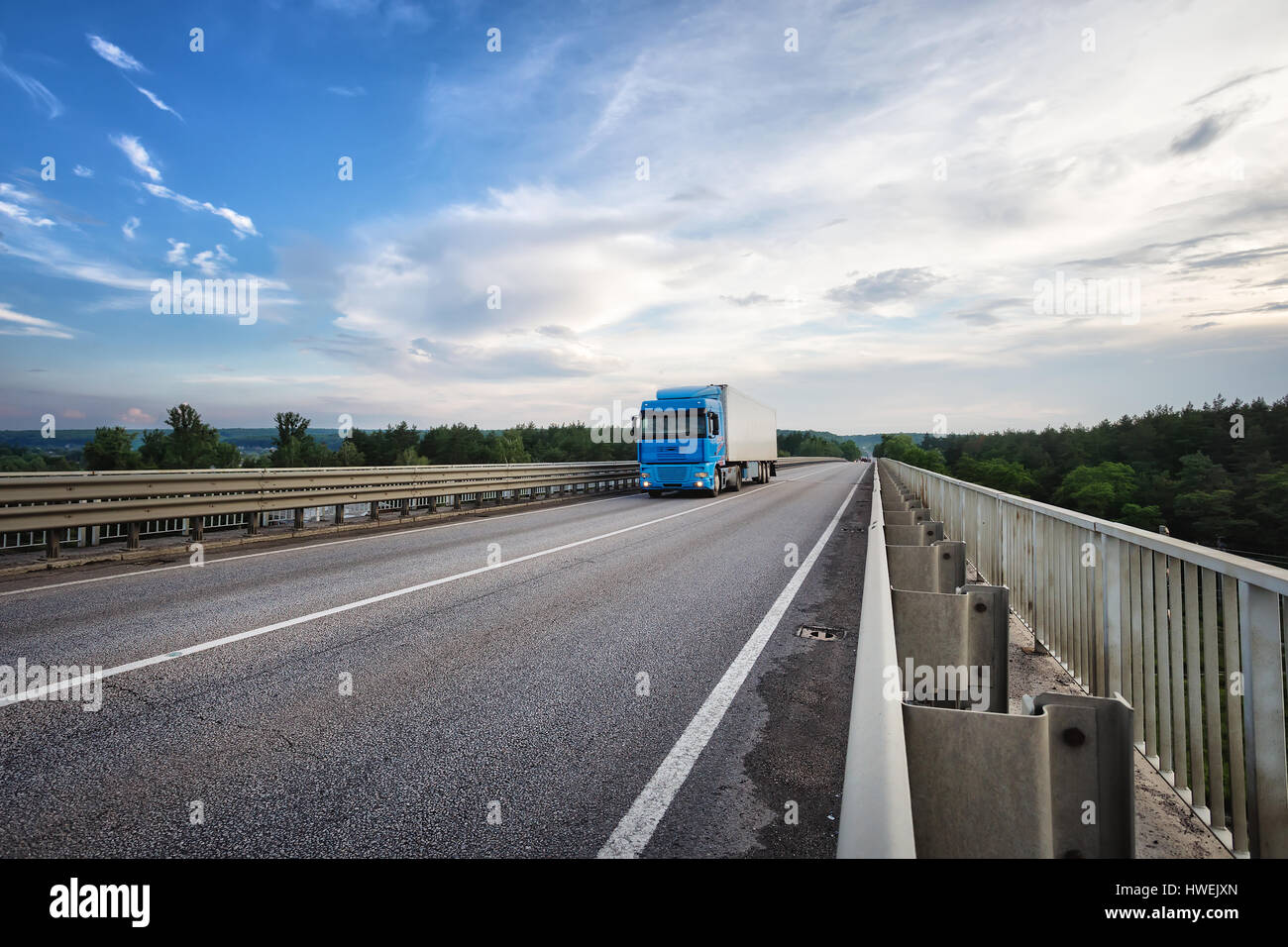 Truck driving over bridge hi-res stock photography and images - Alamy