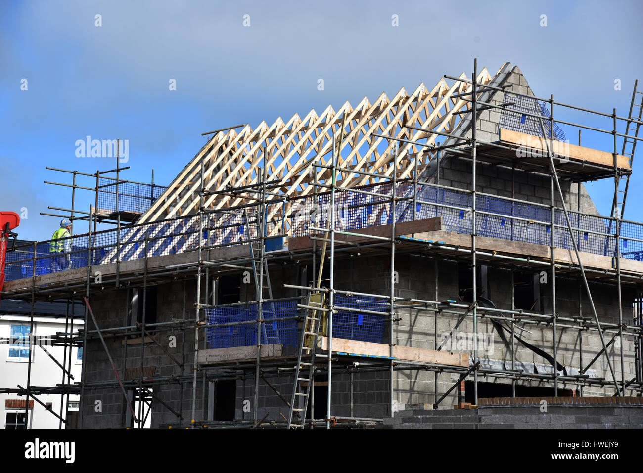 House construction Wick, building site, Wick, Vale of Glamorgan Stock ...