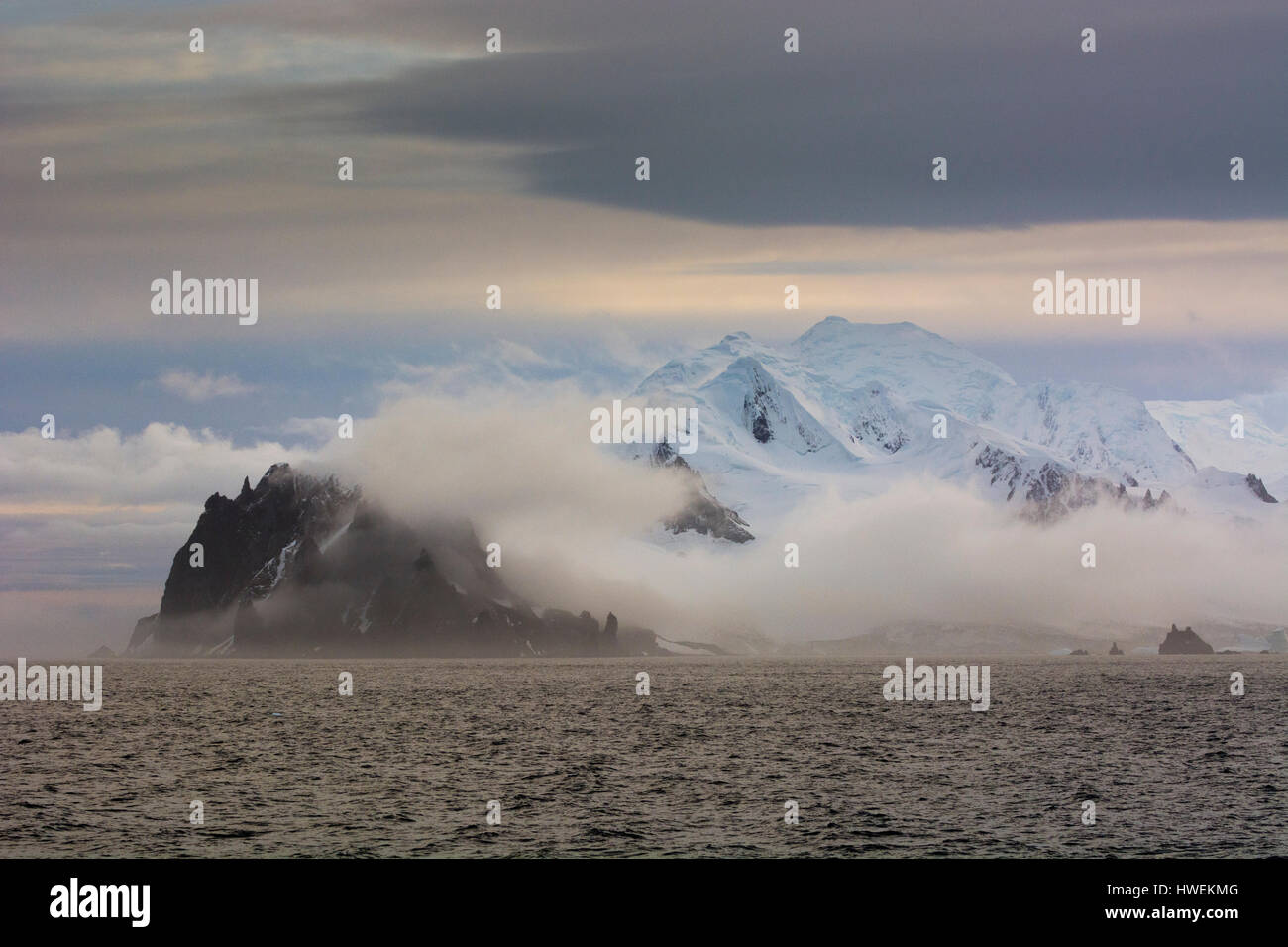 Mist over Greenwich Island, English strait, Antarctica Stock Photo - Alamy