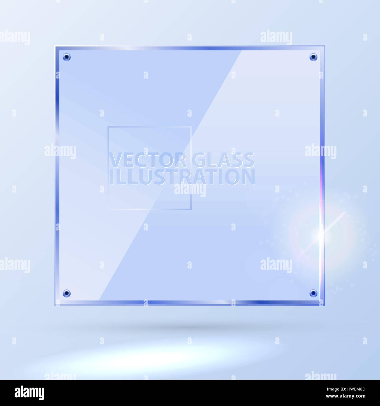 Vector light blue square glass - light background and banner Stock ...