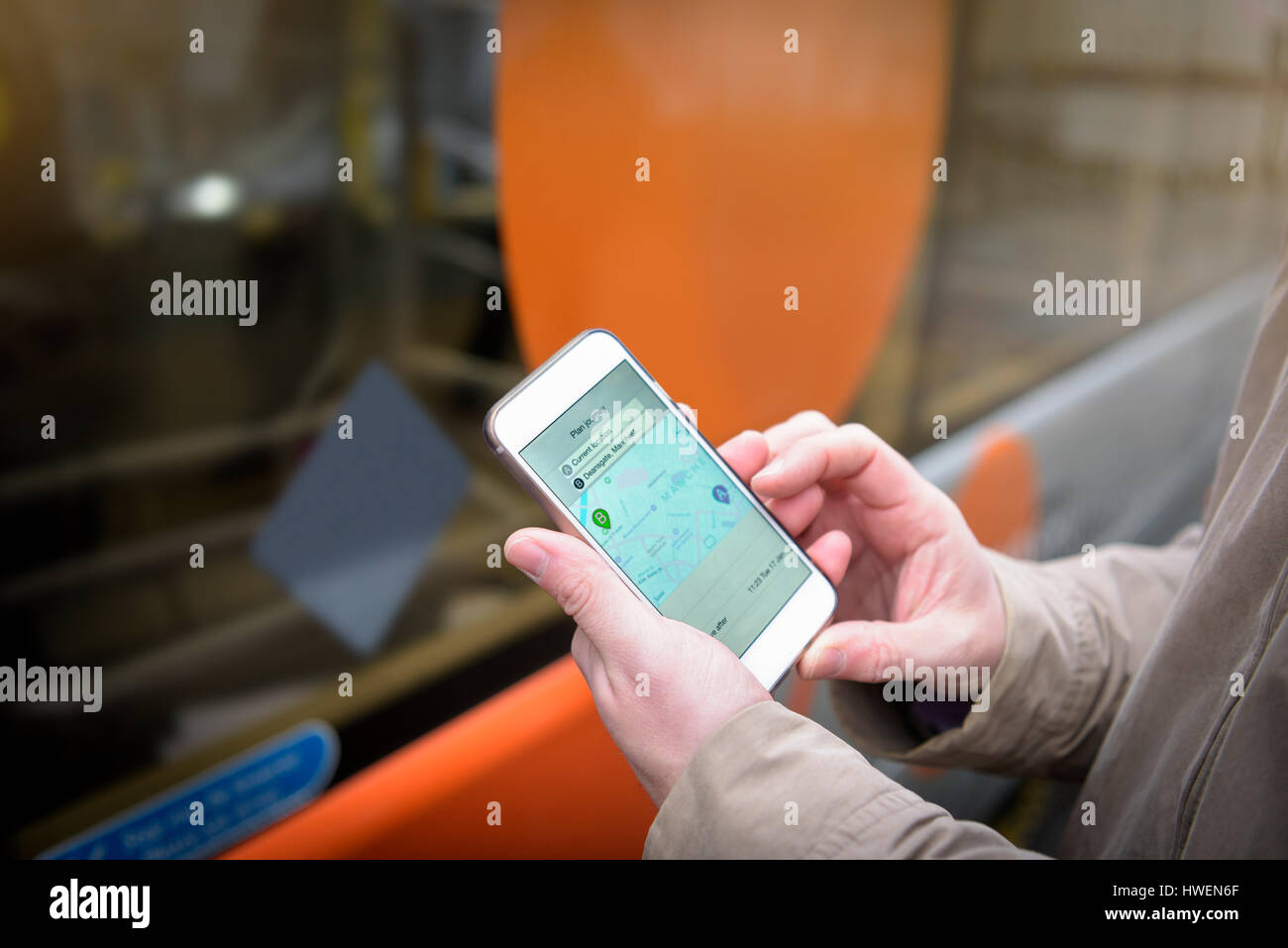 Bus Timetable On Phone High Resolution Stock Photography and Images - Alamy