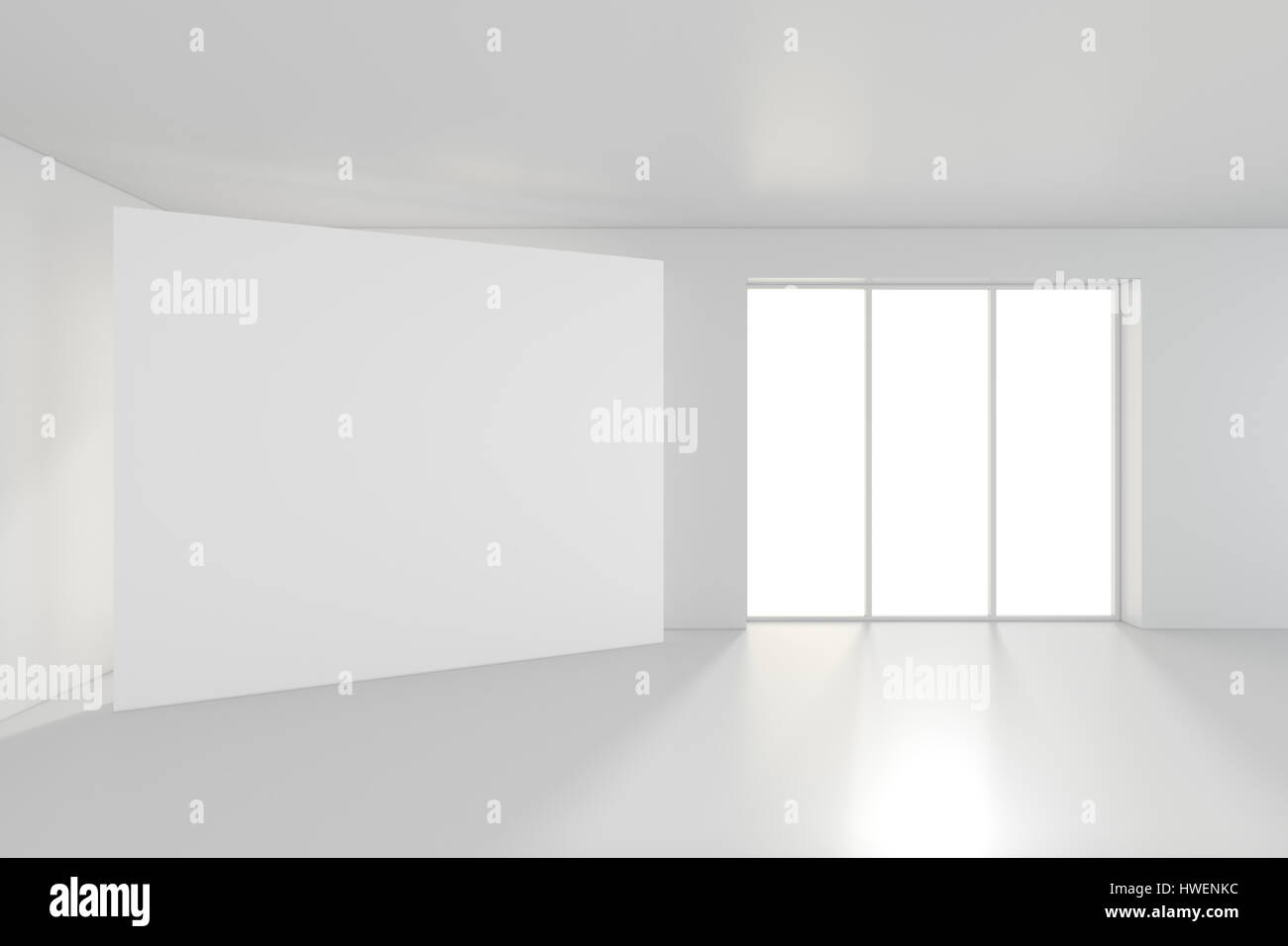 White clean interior with blank white poster Stock Photo - Alamy