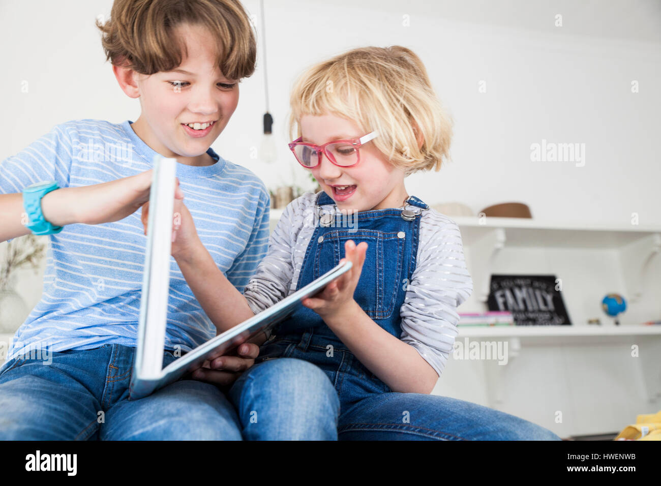 Brother sister play fighting on hi-res stock photography and images - Alamy