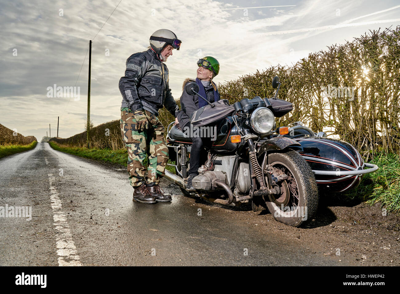 Talking To Motorcyclist High Resolution Stock Photography and Images ...
