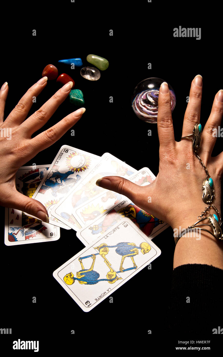 fortune teller woman during a prediction Stock Photo - Alamy