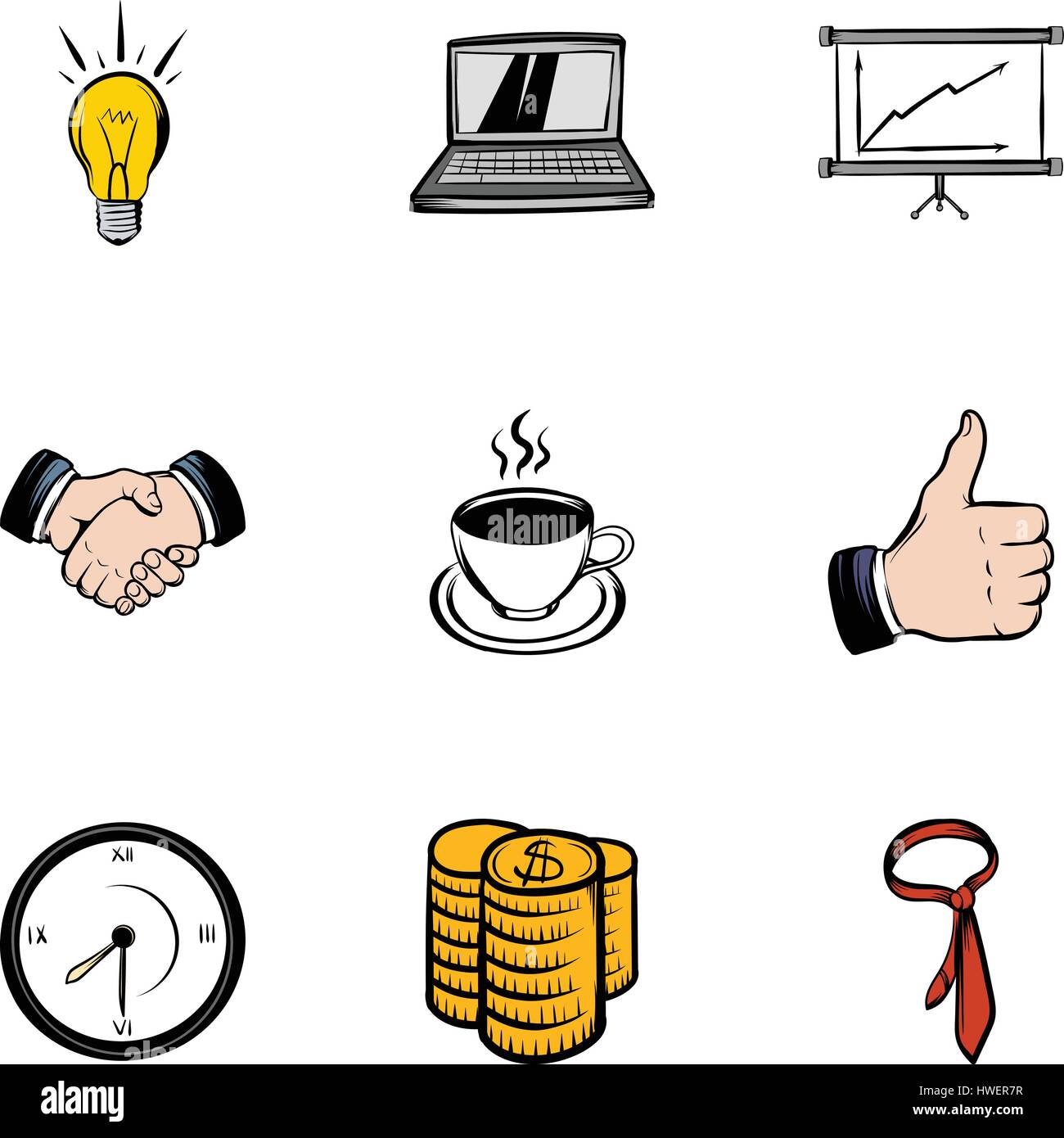 Business icons set, cartoon style Stock Vector Image & Art - Alamy