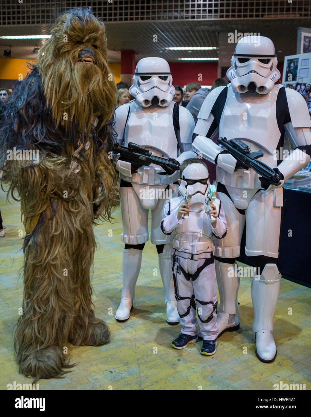 People of all ages enjoying Cardiff Comic Con 2017 at the Motorpoint ...