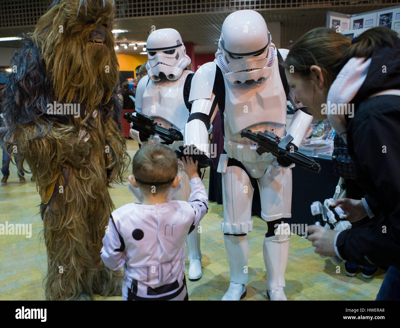 People of all ages enjoying Cardiff Comic Con 2017 at the Motorpoint ...
