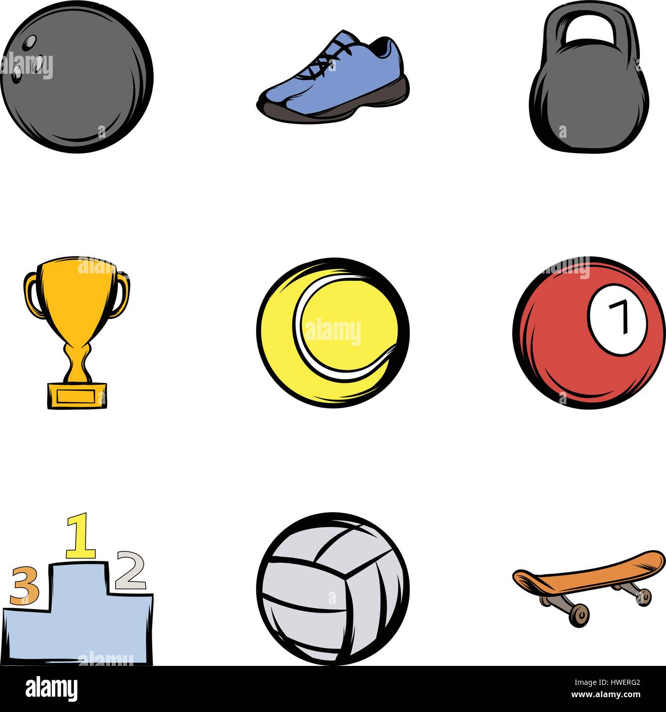 Sport training icons set, cartoon style Stock Vector Image & Art - Alamy