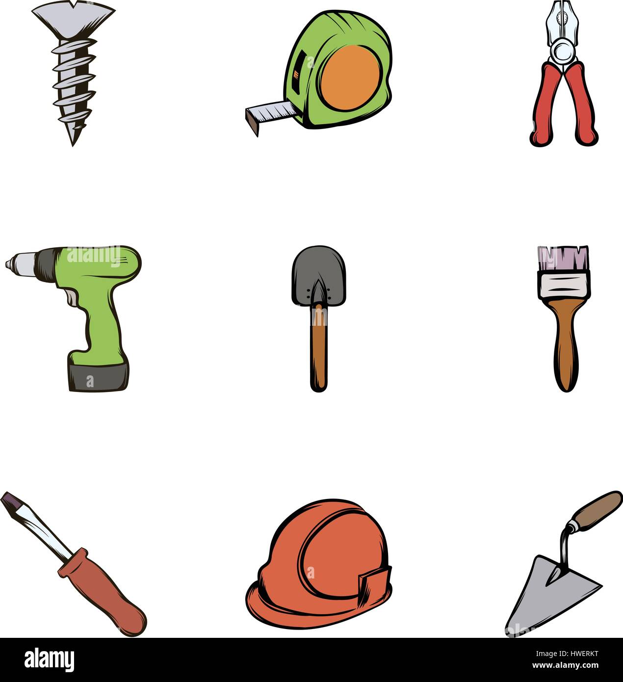 Work tools icons set, cartoon style Stock Vector Image & Art - Alamy
