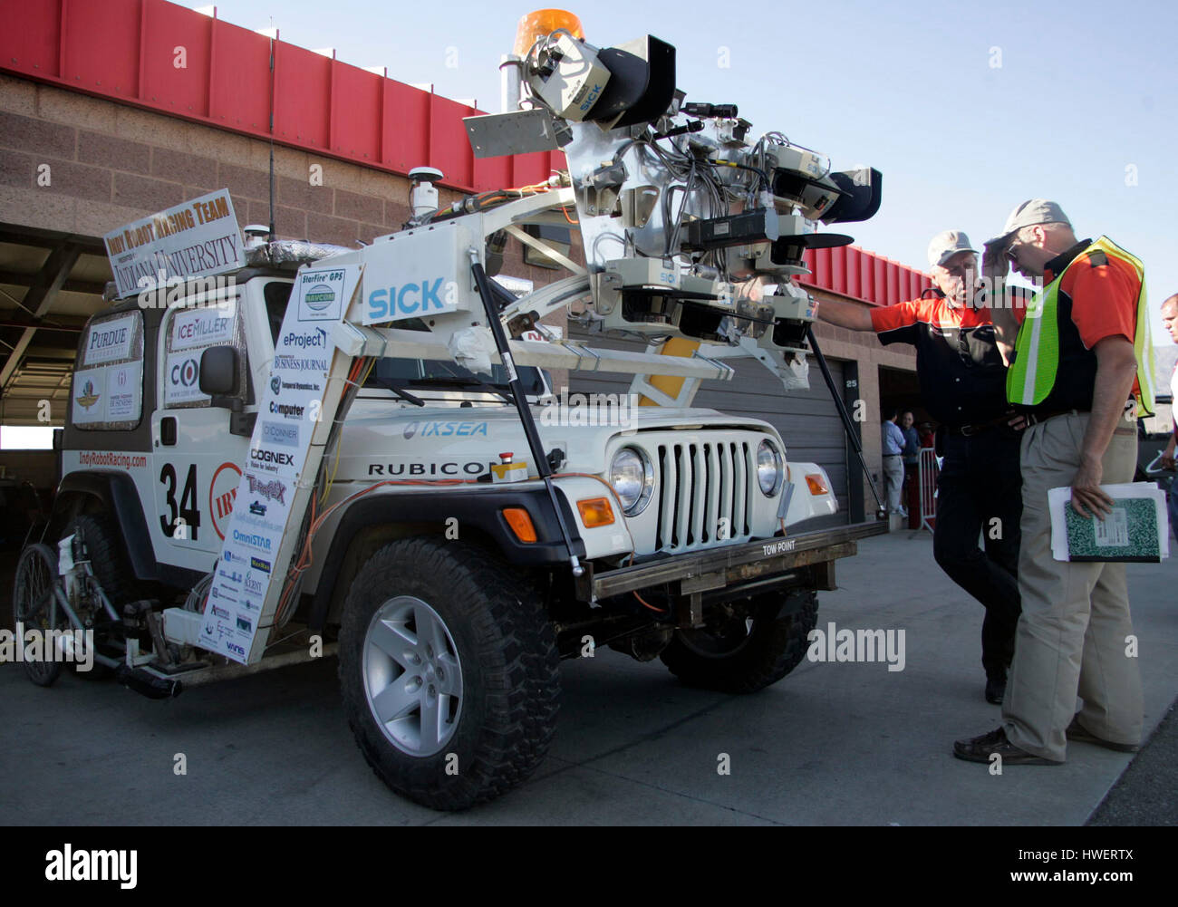 John Layden, right, and Mike Harrison of the Indy Robot Racing Team ...