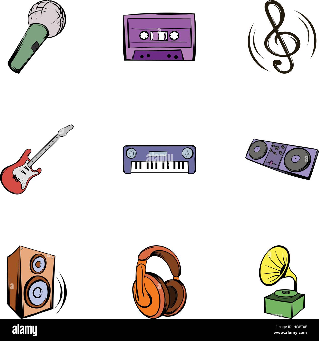 Musical instruments icons set, cartoon style Stock Vector Image & Art ...