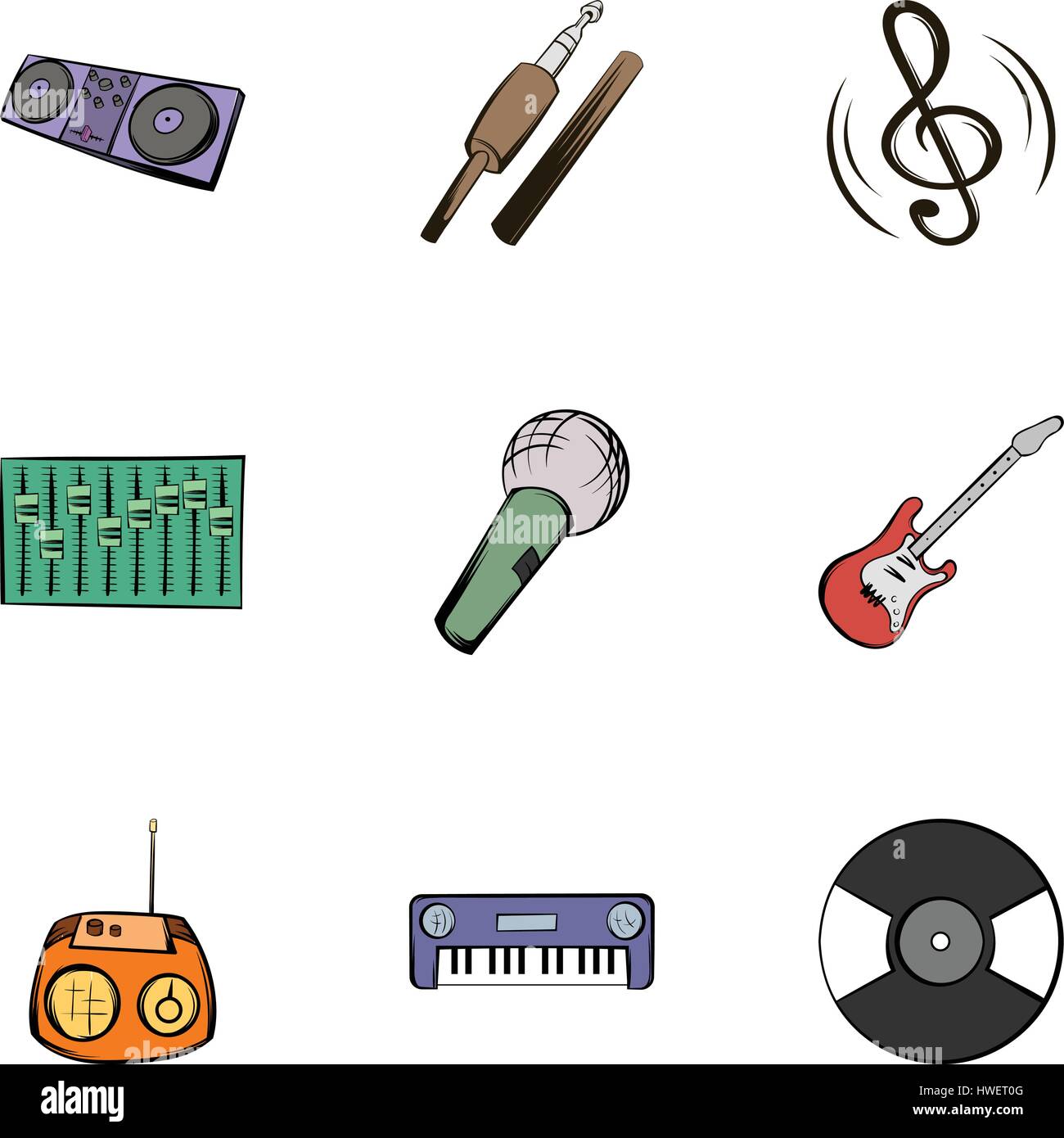 Music icons set, cartoon style Stock Vector Image & Art - Alamy