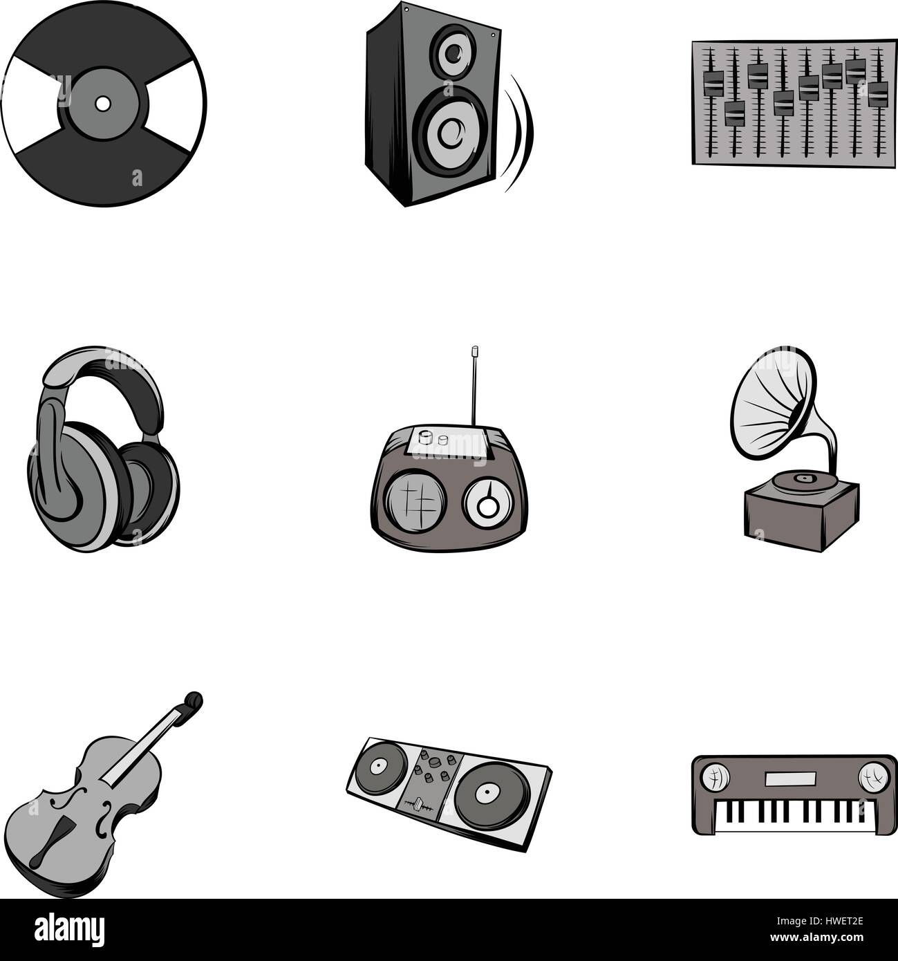 Tune icons set, gray monochrome style Stock Vector Image & Art - Alamy