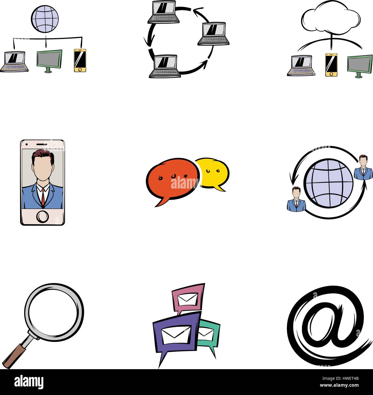 Conversation icons set, cartoon style Stock Vector Image & Art - Alamy