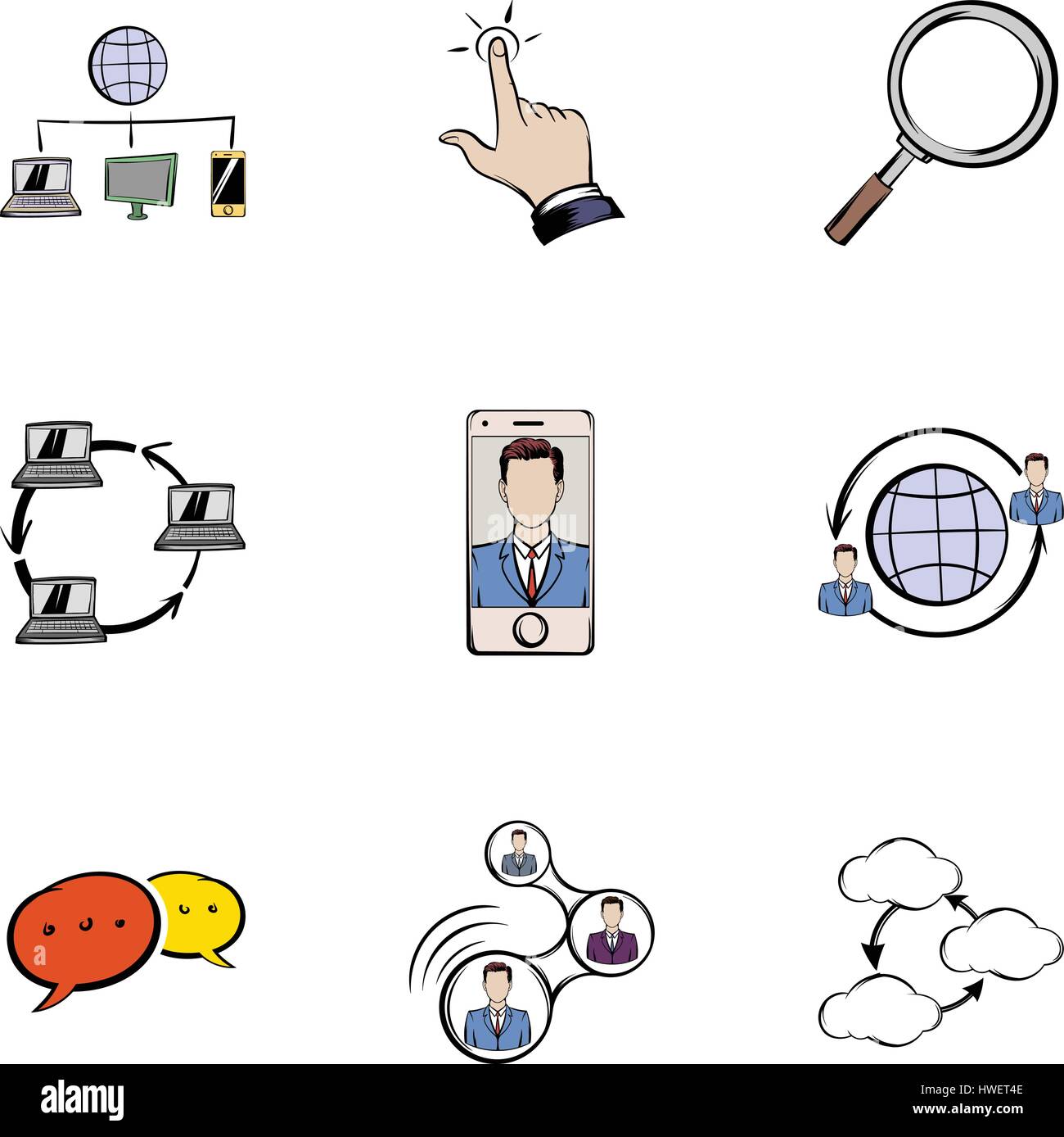 Messaging and mailing icons hi-res stock photography and images - Alamy