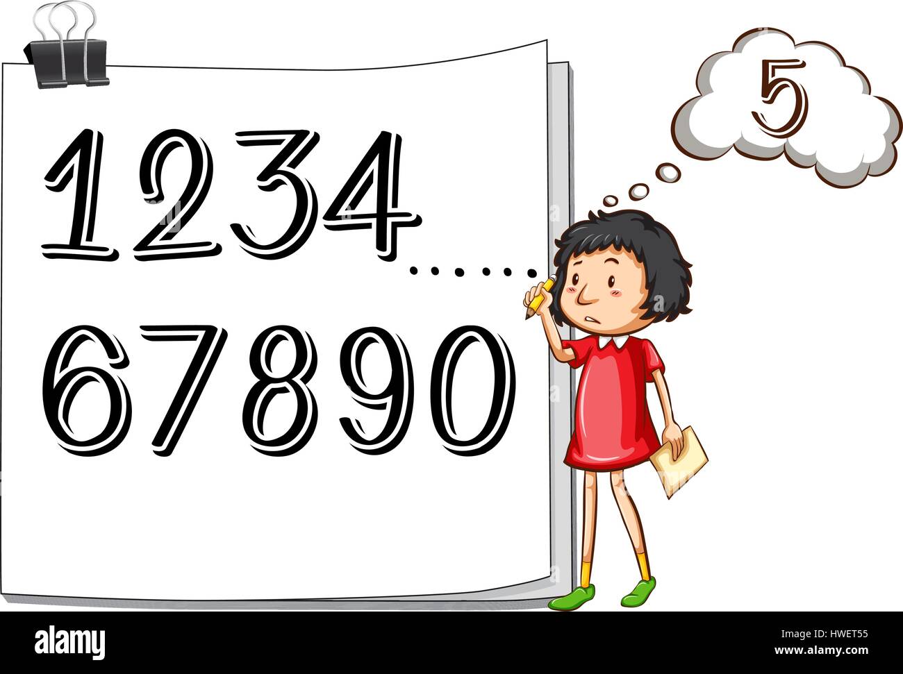 Girl counting math Stock Vector Images - Alamy
