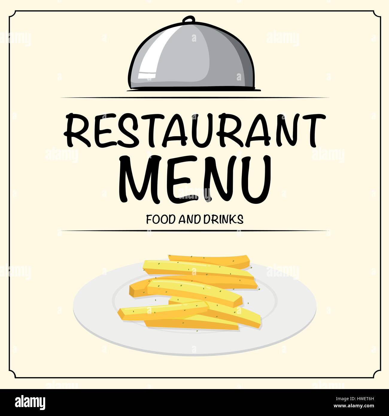 Frenchfries on restaurant menu illustration Stock Vector Image & Art ...