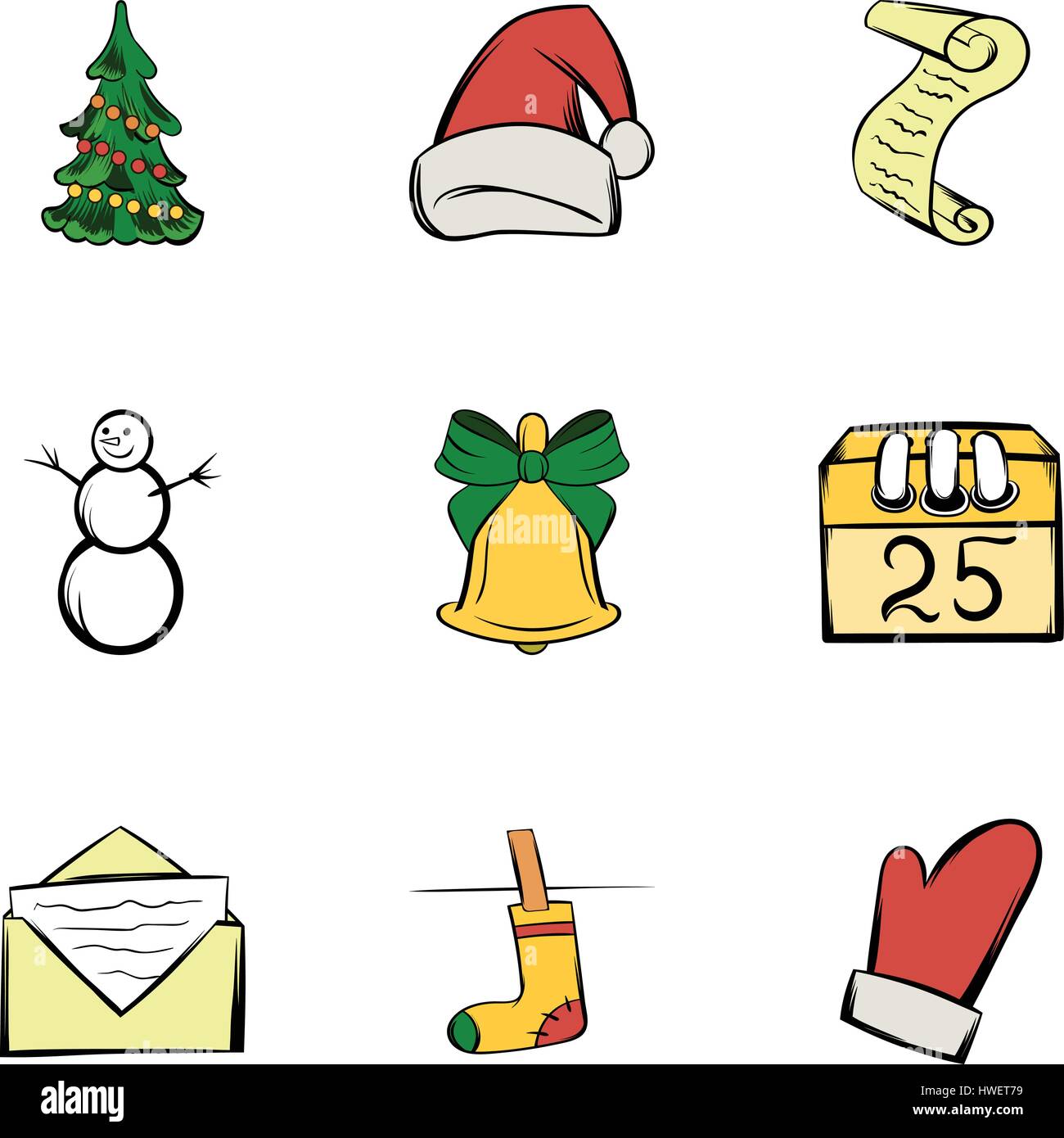 December icons set, cartoon style Stock Vector Image & Art - Alamy
