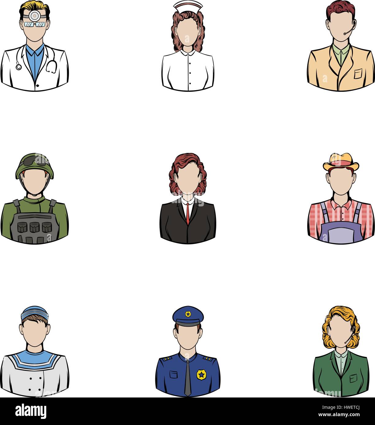 People icons set, cartoon style Stock Vector Image & Art - Alamy