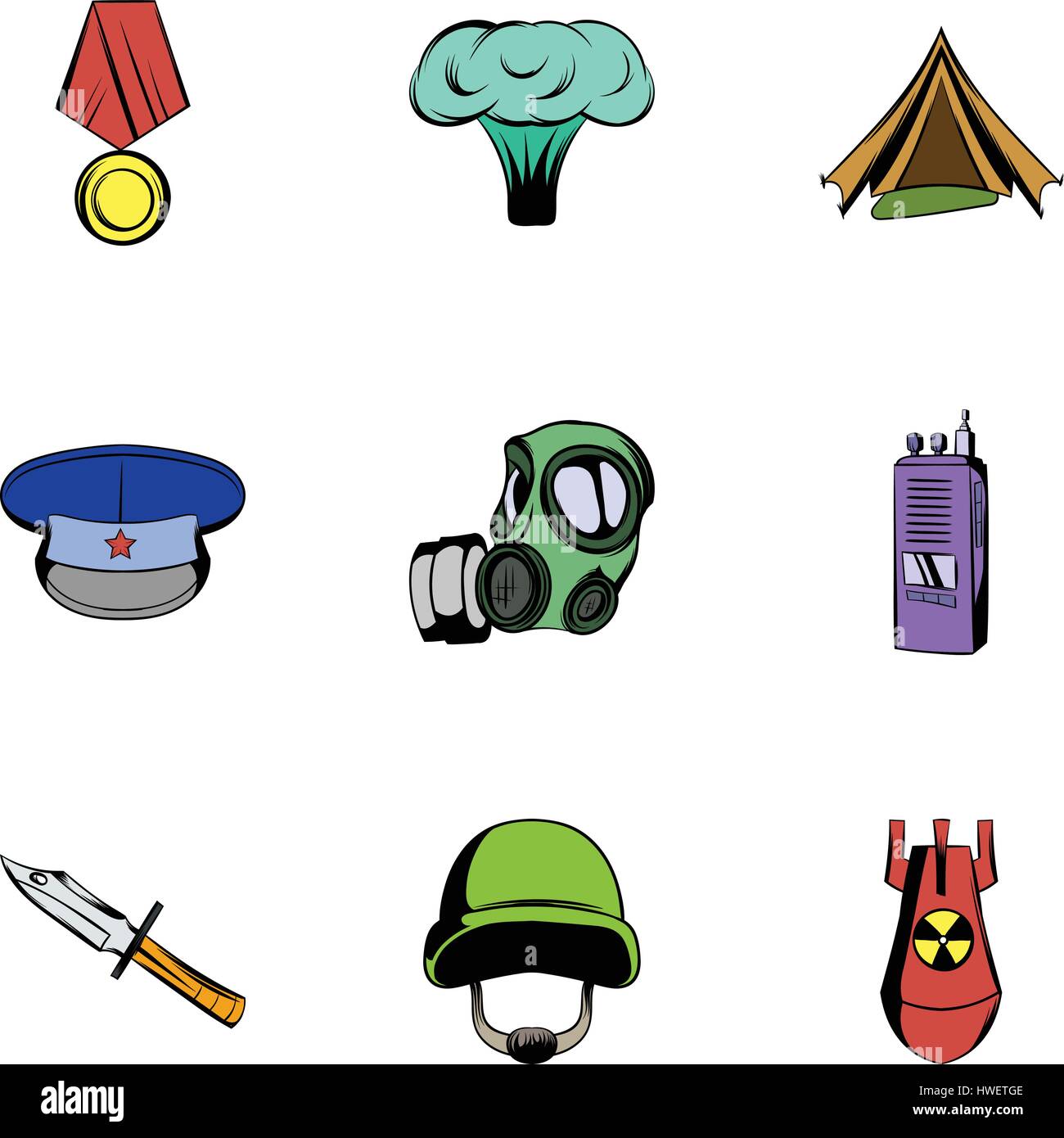 War icons set, cartoon style Stock Vector Image & Art - Alamy