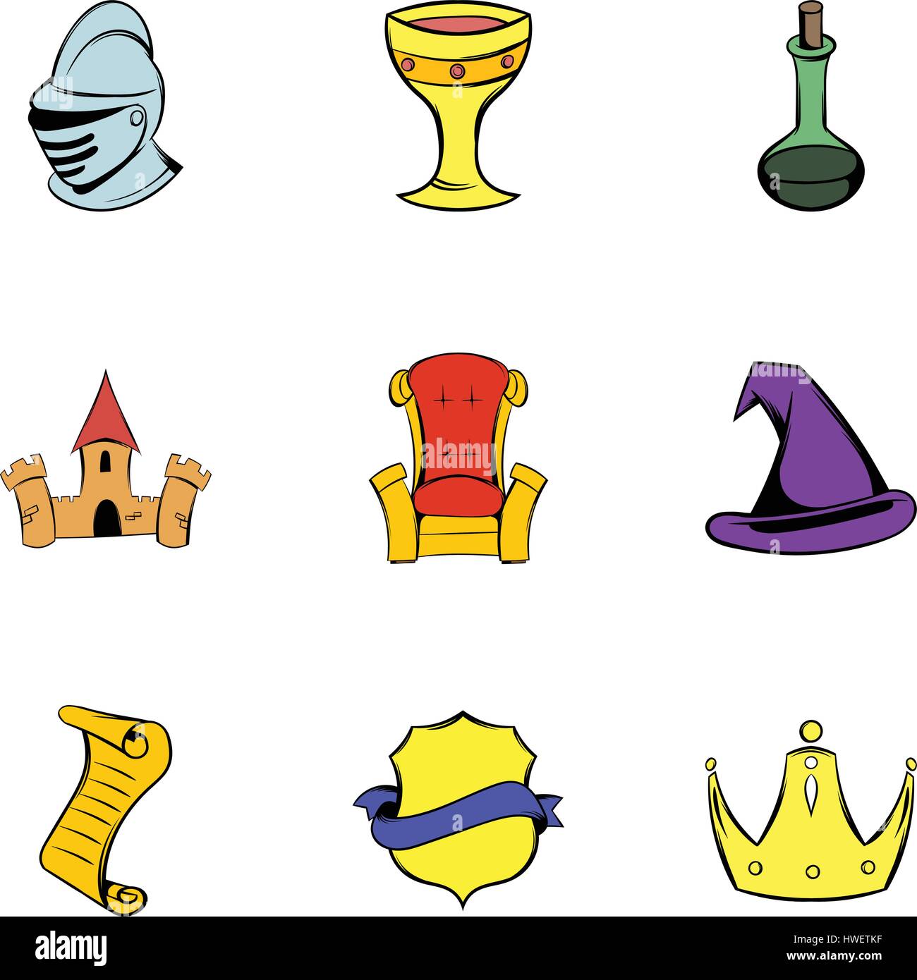 Middle age icons set, cartoon style Stock Vector Image & Art - Alamy