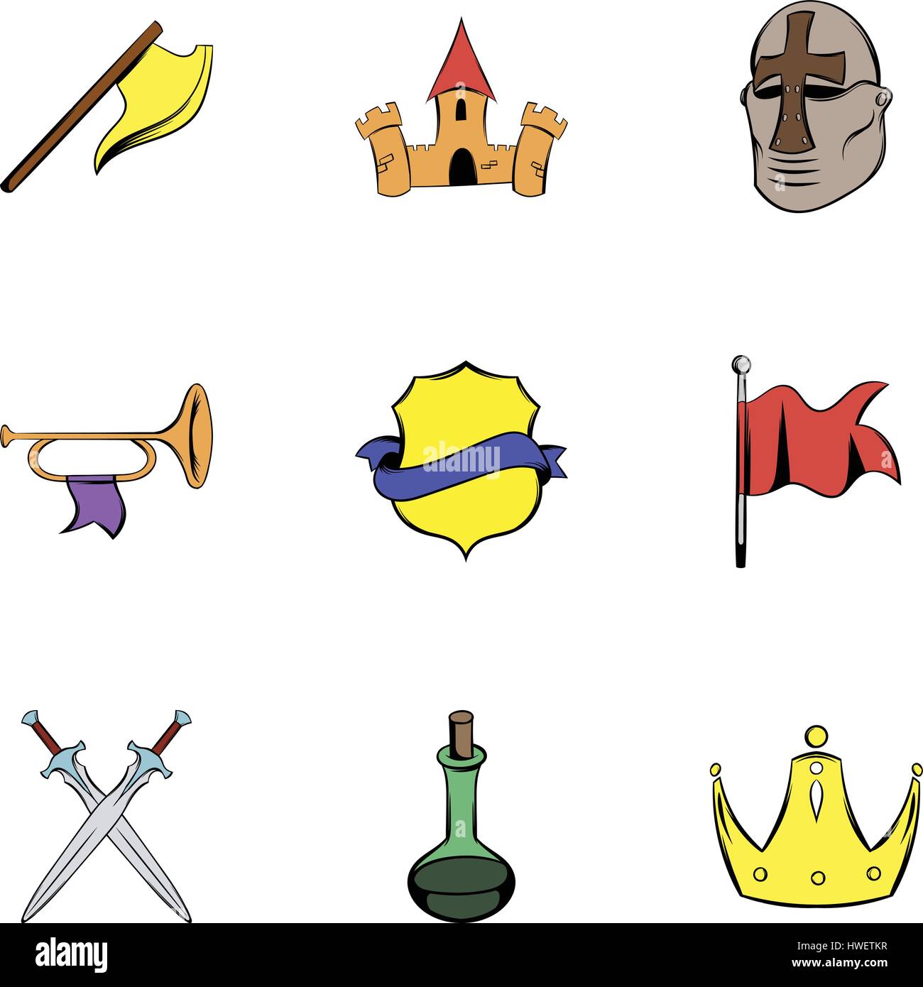 Warrior icons set, cartoon style Stock Vector Image & Art - Alamy