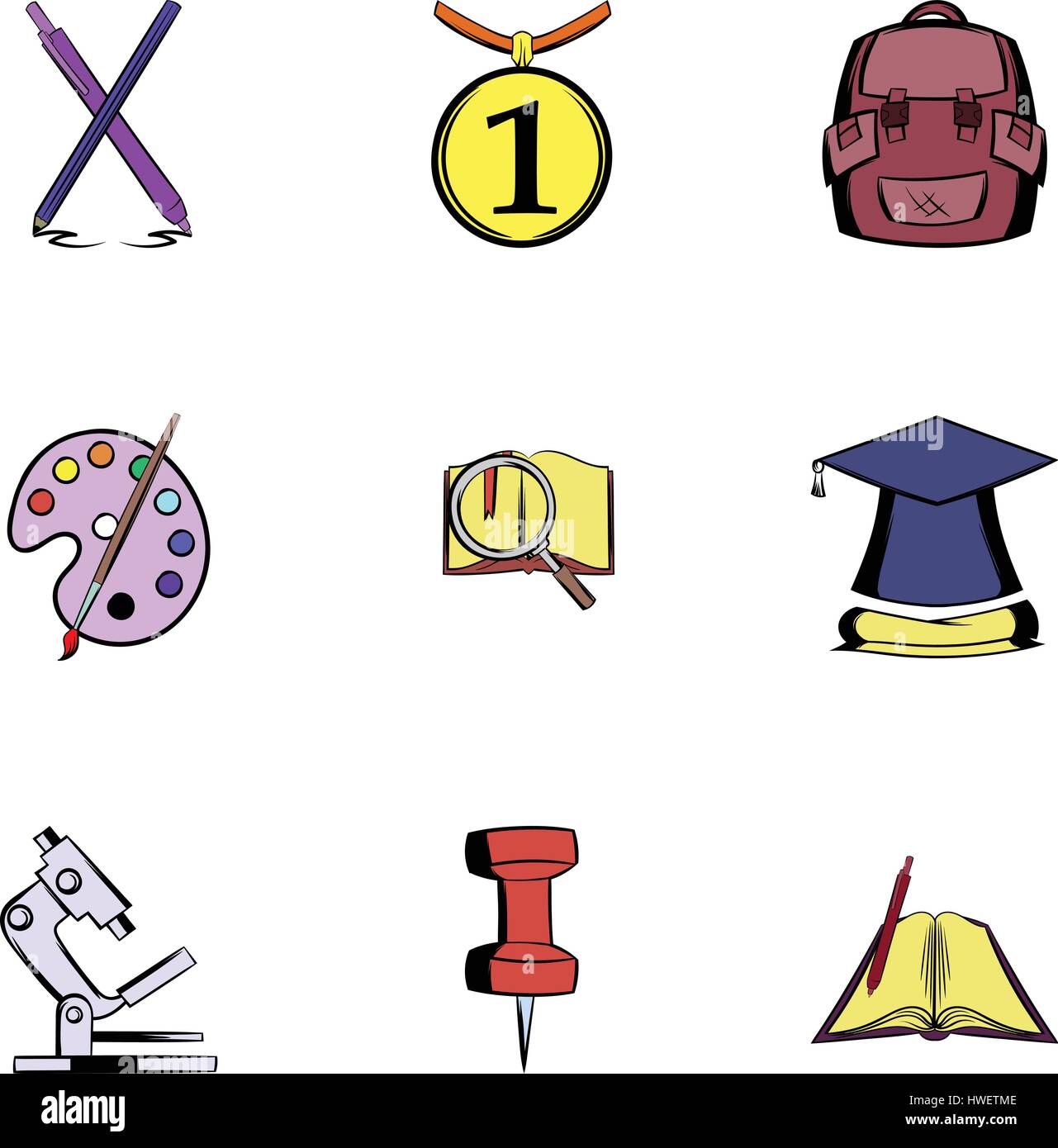 Teaching icons set, cartoon style Stock Vector Image & Art - Alamy