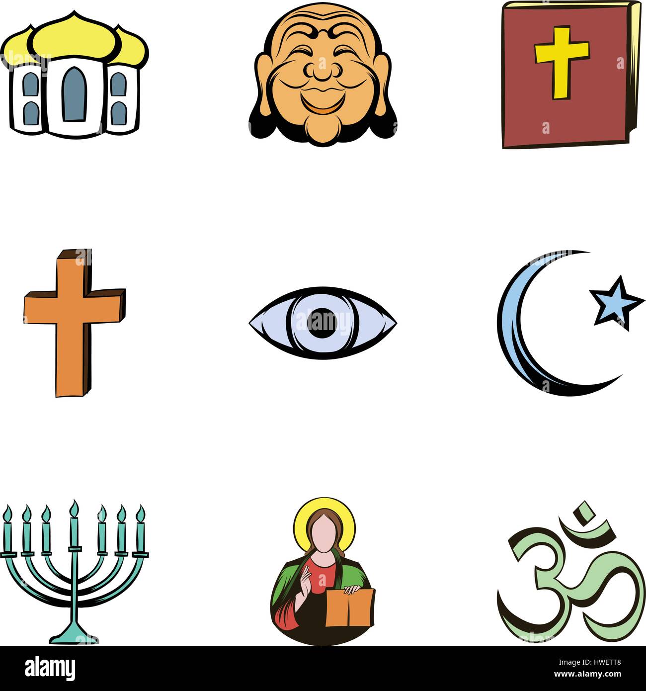 Faith icons set, cartoon style Stock Vector Image & Art - Alamy