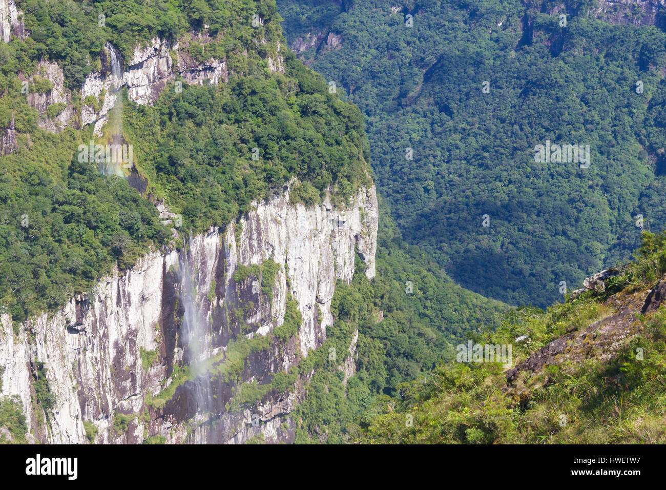 Waterfall at Fortaleza Canyon, Cambara do Sul, Rio Grande do Sul ...