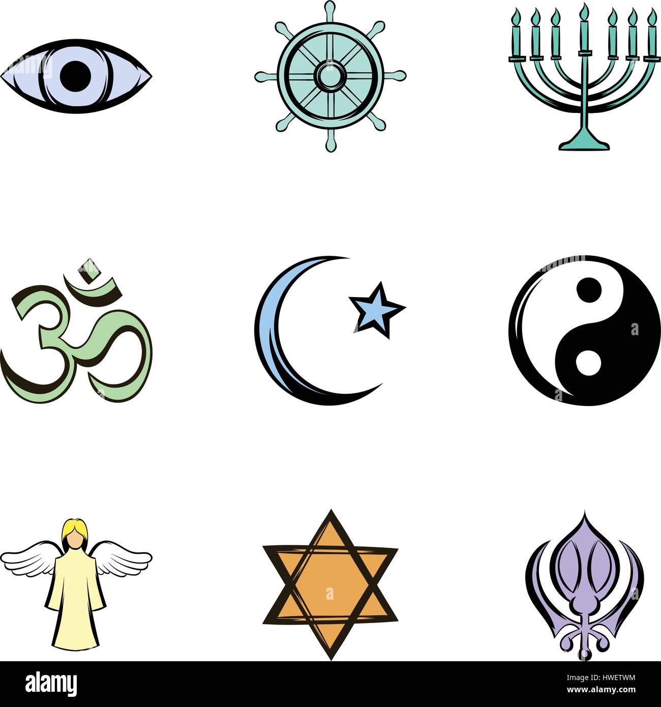 God icons set, cartoon style Stock Vector Image & Art - Alamy