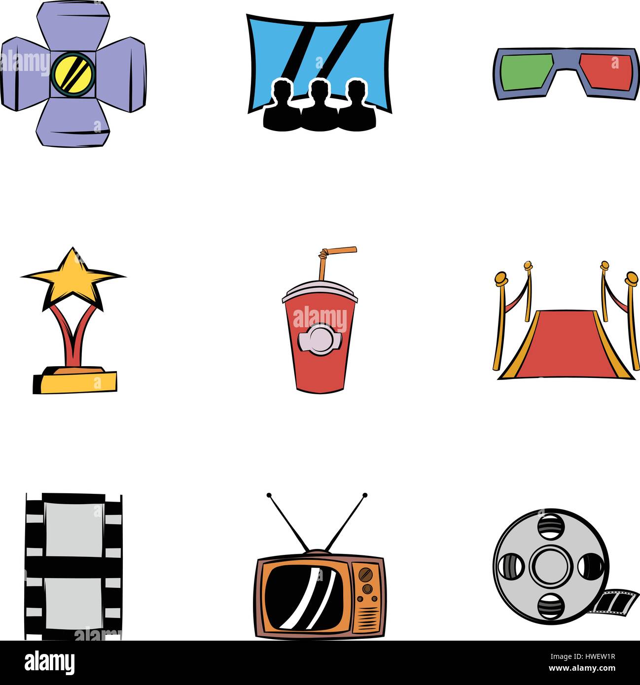 Entertainment icons set, cartoon style Stock Vector Image & Art - Alamy
