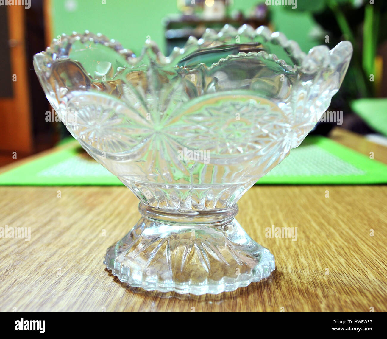 Beautiful crystal vase on the table in the living room, Novi Sad ...