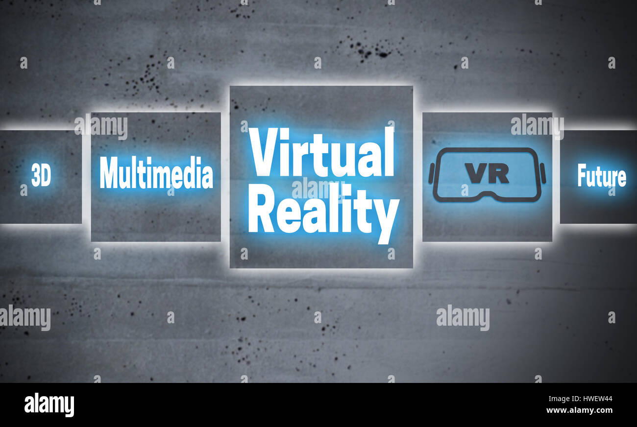 Virtual reality touchscreen concept background Stock Photo - Alamy